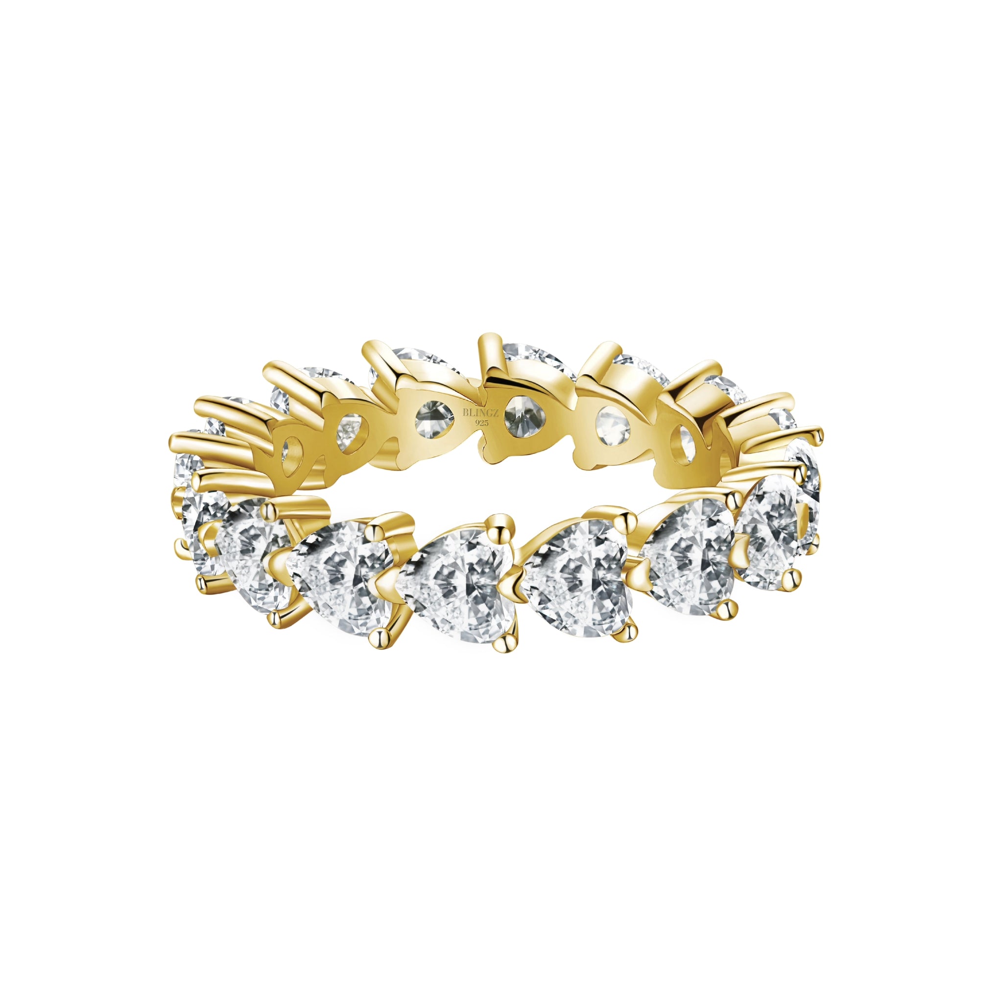 Blingz Aphrodite Heart Eternity Ring - Gold